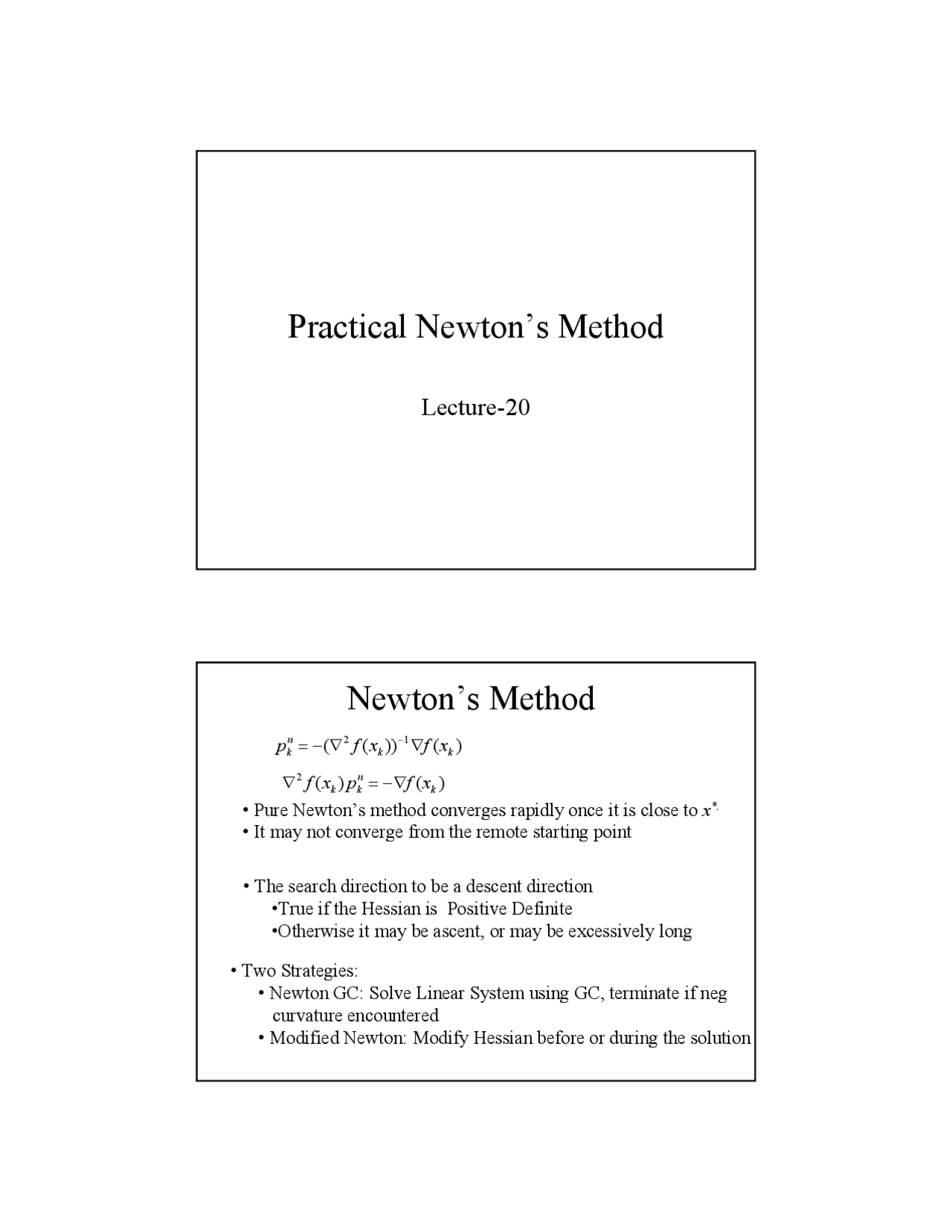 Practical Newton's Method - Lecture Slides | CAP 6411 - Docsity