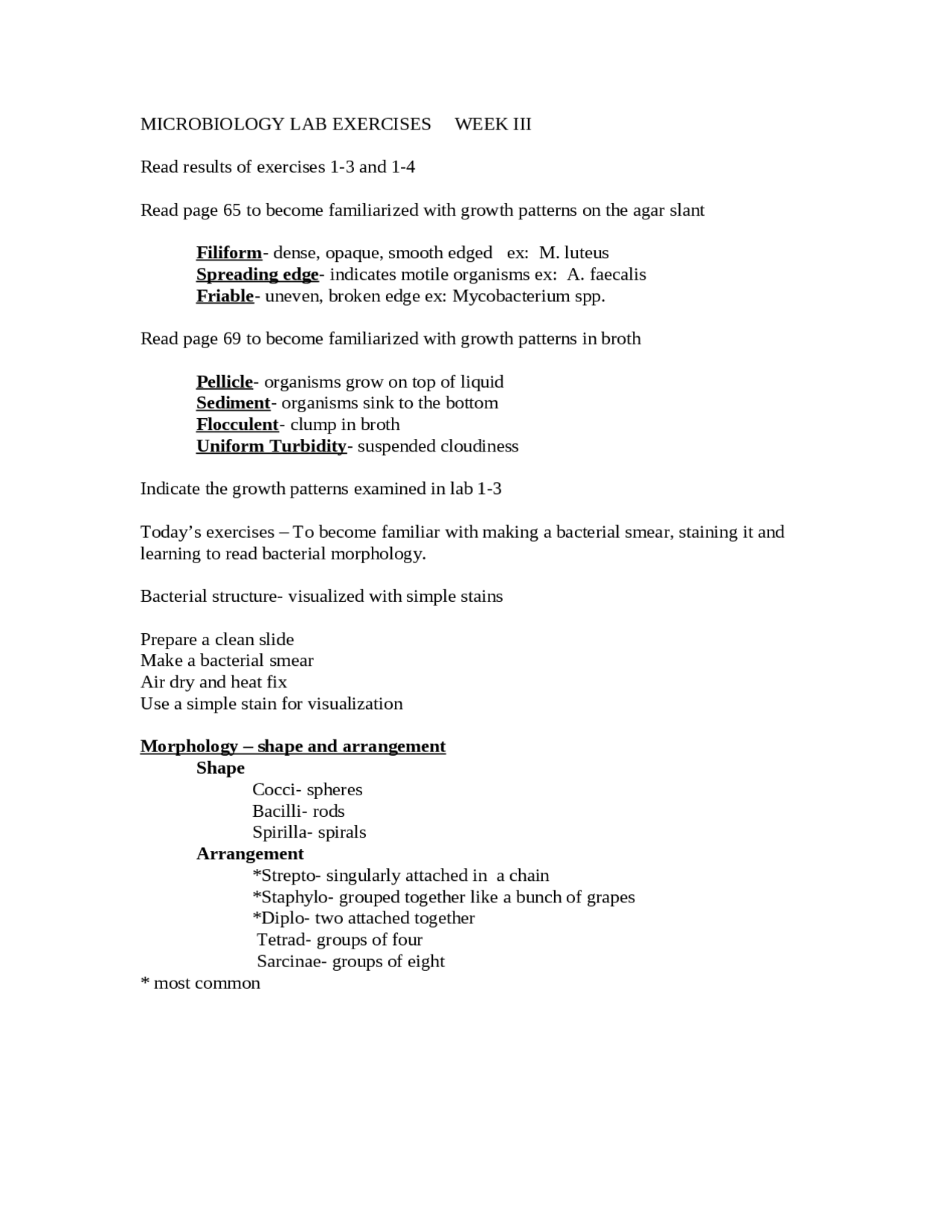Laboratory Exercise on Strains of Microbes - Microbiology | MCB 2010C ...