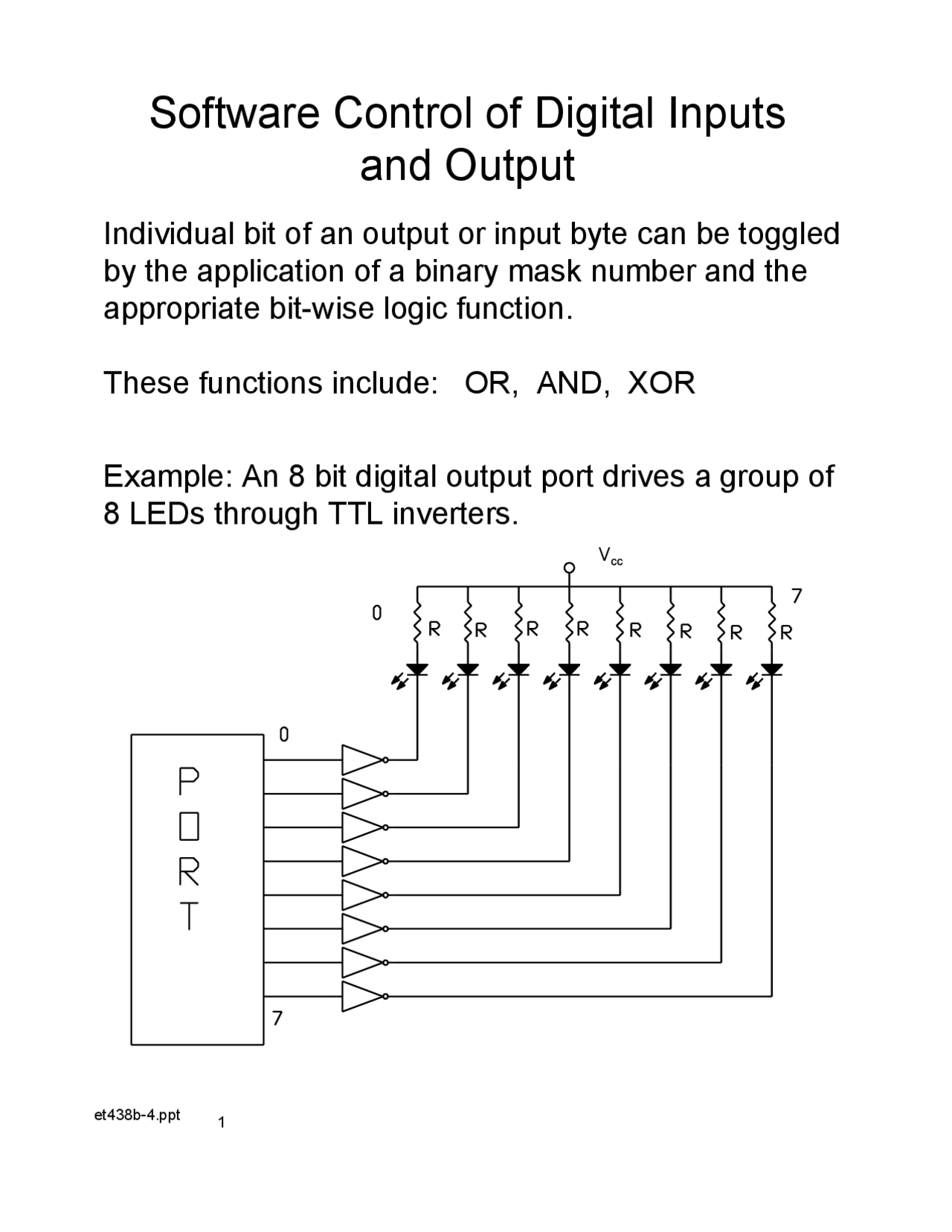 Software Control of Digital Inputs and Output | ET 438B - Docsity