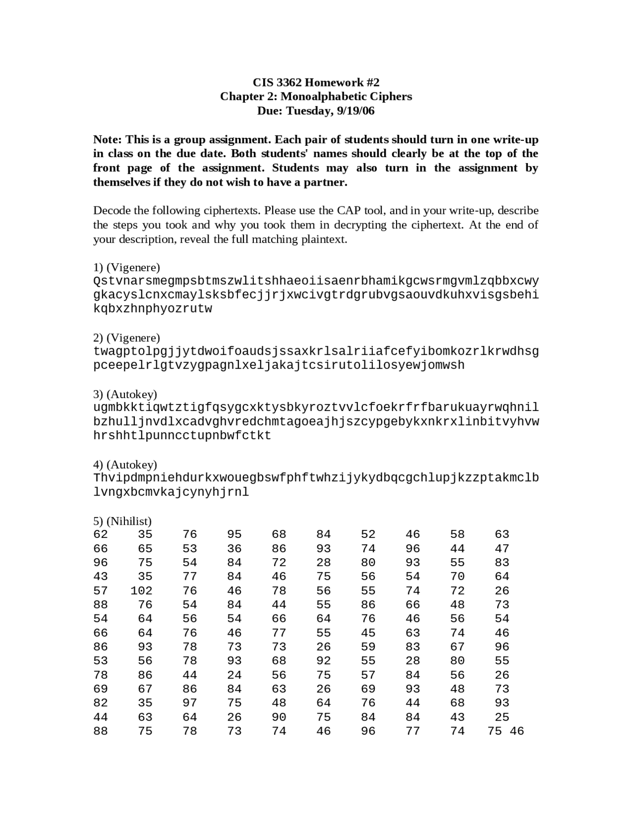 Monoalphabetic Ciphers Cryptography And Information Security Cis