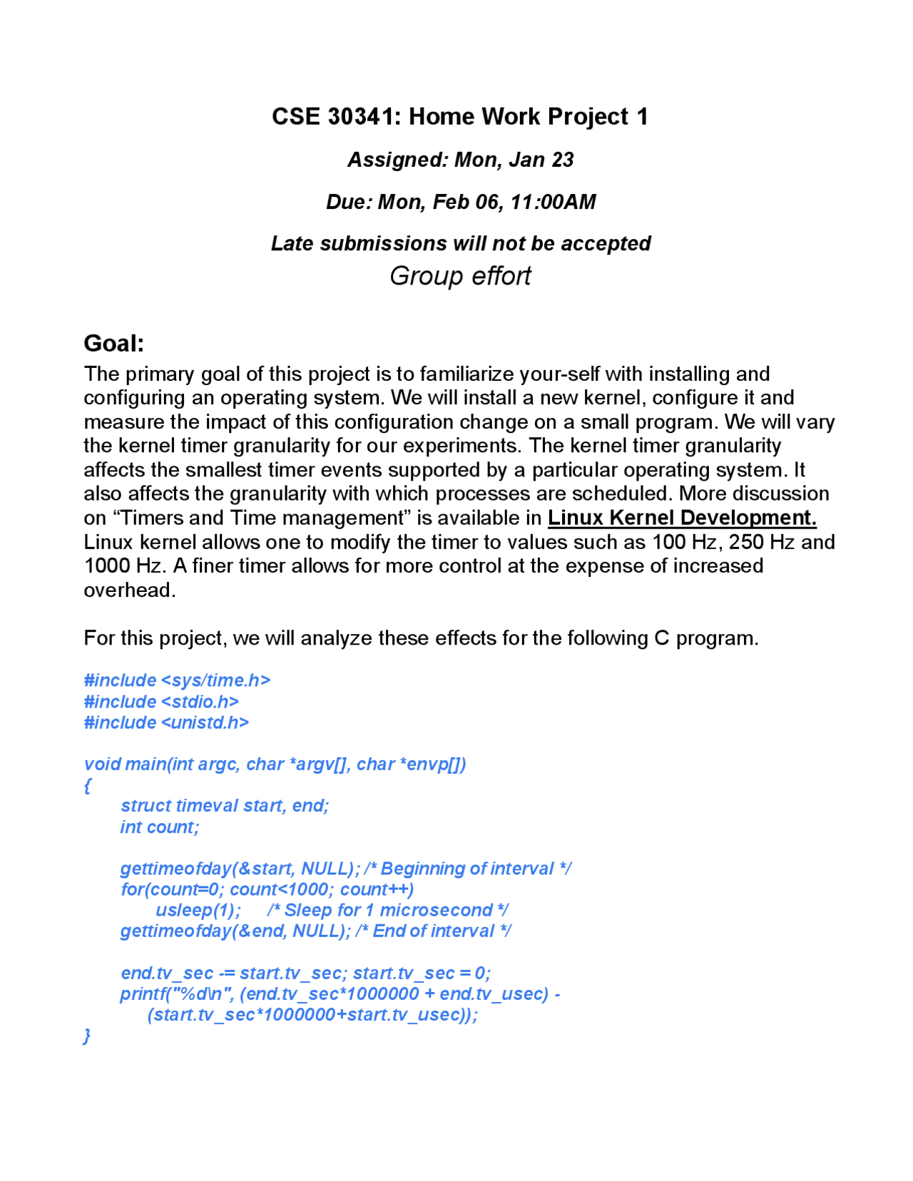 Operating System Principles Project 1 Cse 30341 Docsity 