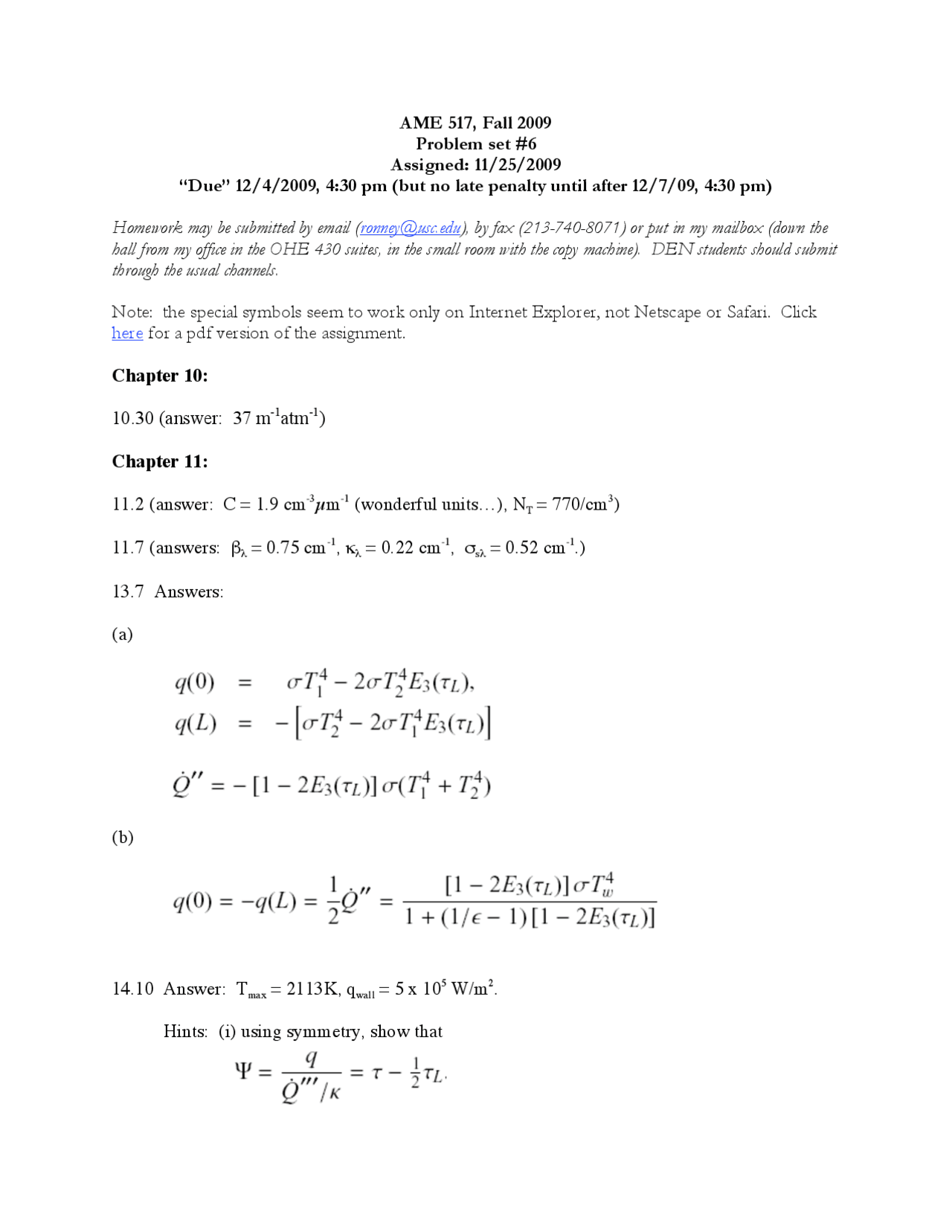Problems On The Boundary Conditions Assignment 6 Ame 517 Docsity