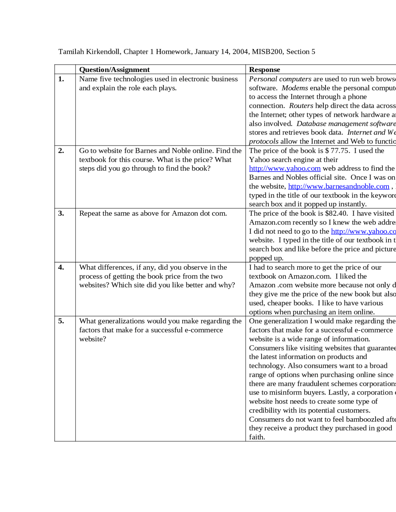 Homework Problems Management Of Information Systems Mis 200 Docsity