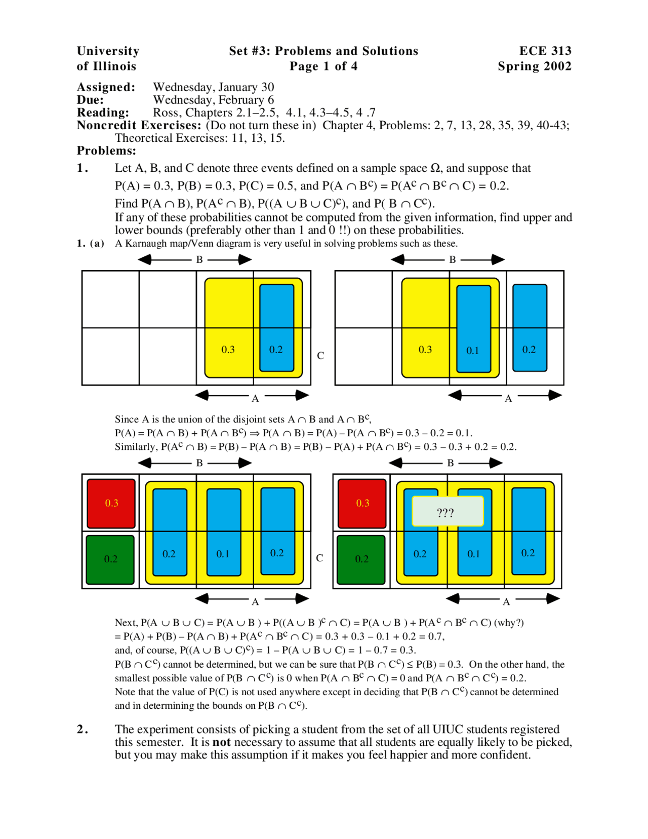 Problem Set 3 Solutions - Probability with Engineering Applications ...