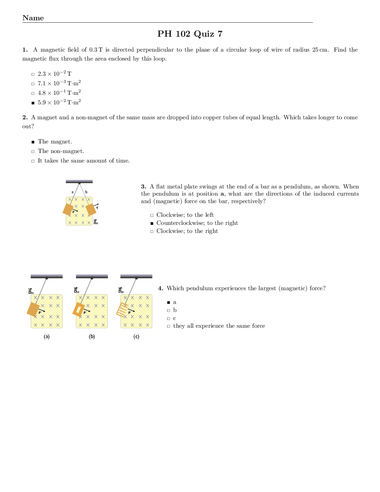 5 Questions in General Physics - Quiz 7 | PH 106 | Quizzes Physics ...
