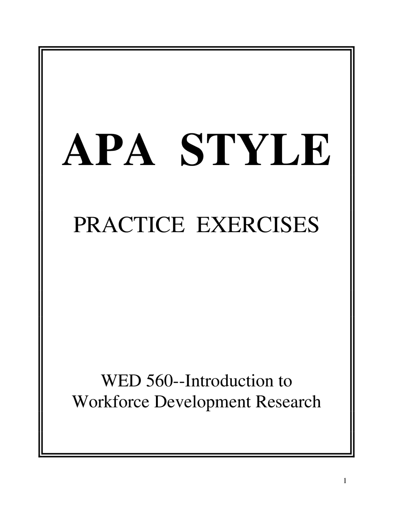 APA Style Practice Exercises - 54 Multiple Choice Questions | WED 560 ...