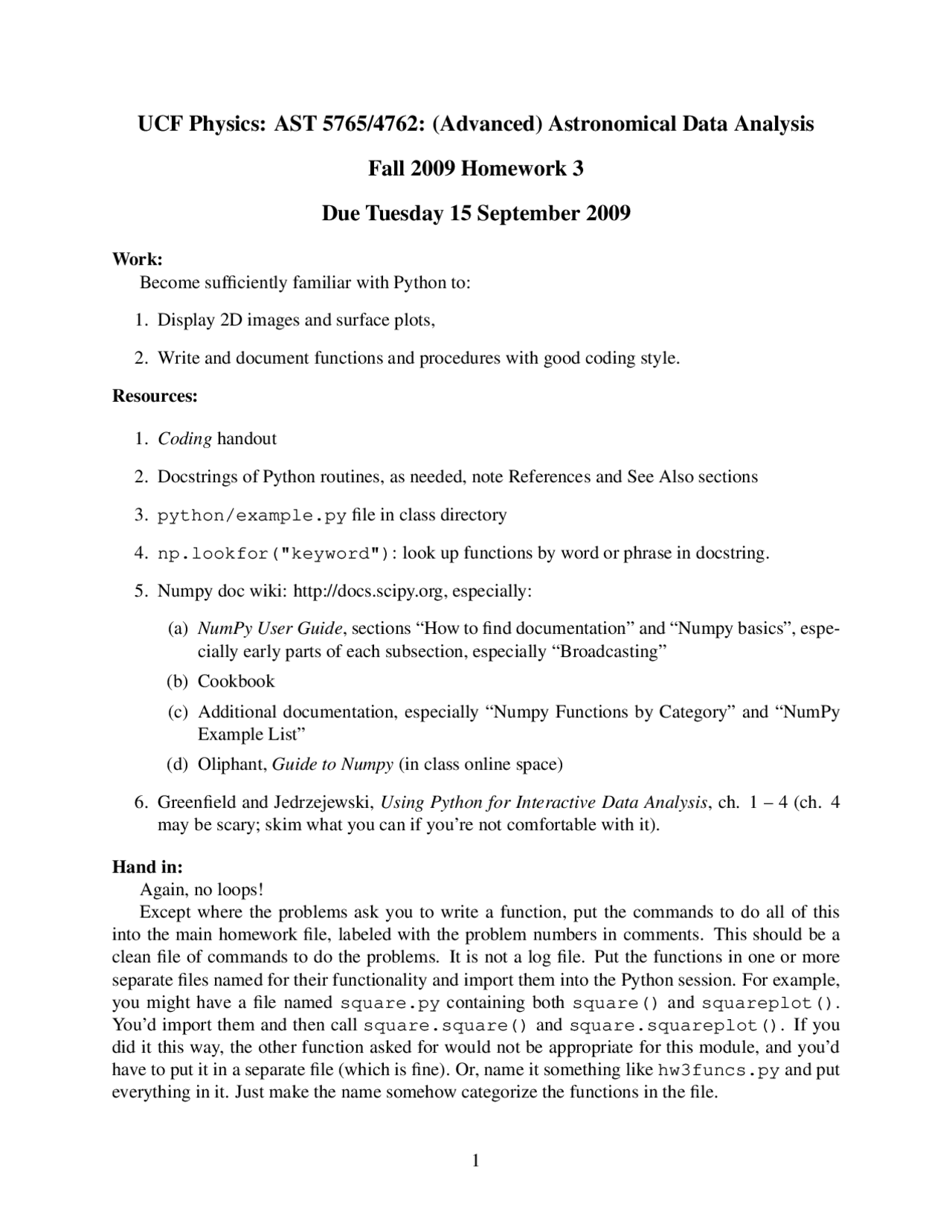 Homework 3 On Advanced Astronomical Data Analysis Ast 5765 Docsity