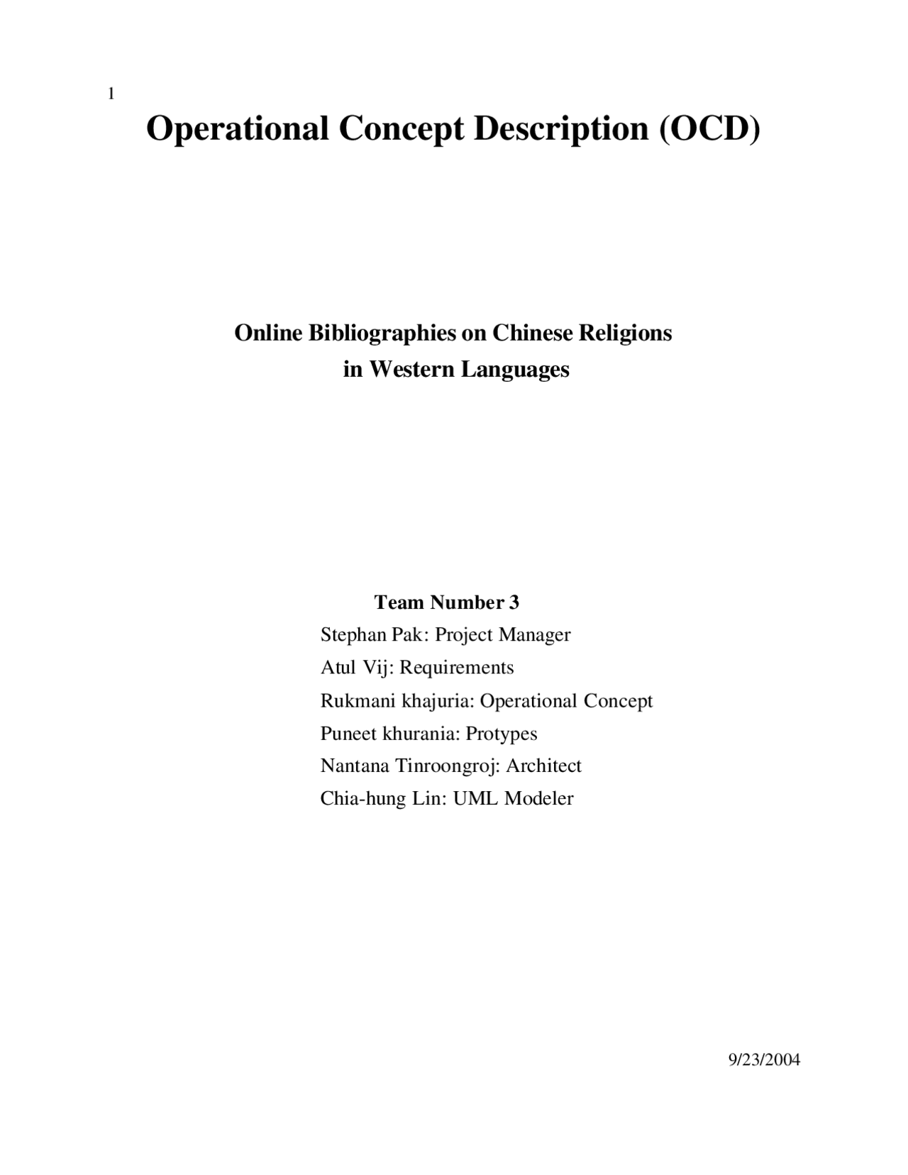 Operational Concept Description Project Ame 577 Docsity