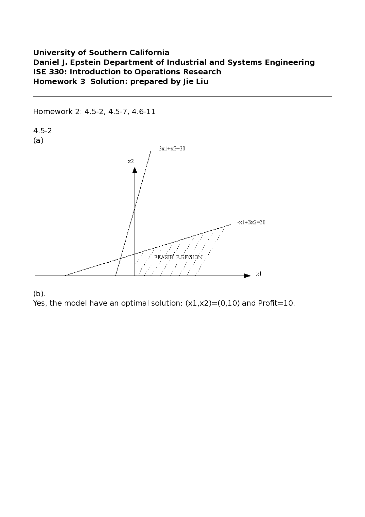 Homework 3 For Introduction To Operations Research Ise 330 Assignments Systems Engineering