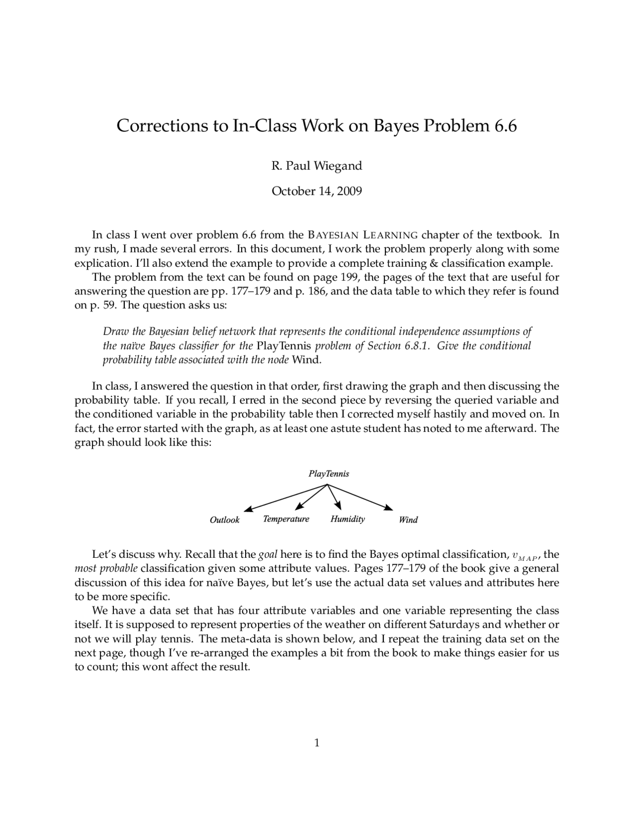 Bayes Problem 6 - Machine Learning | CAP 5610 - Docsity
