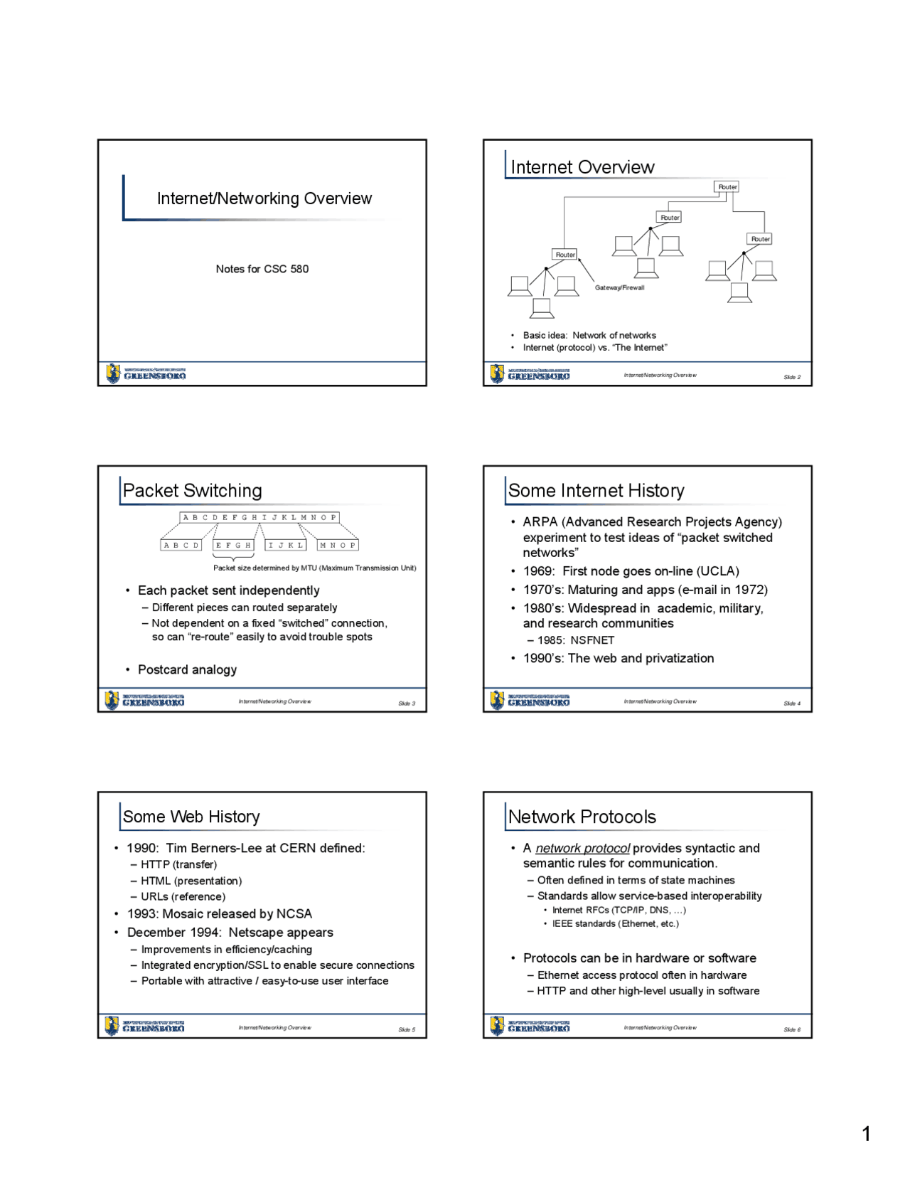 Internet And Networking Overview Lecture Slides Csc 580 Docsity