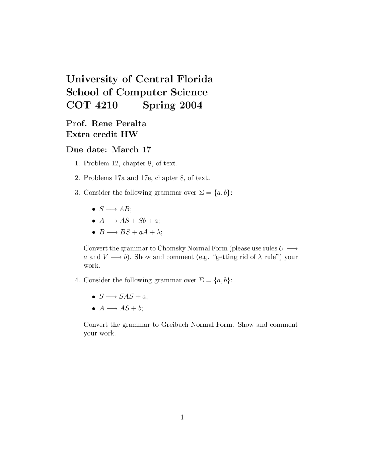 4 Unsolved Questions For Discrete Structures Ii Cot 4210 Docsity