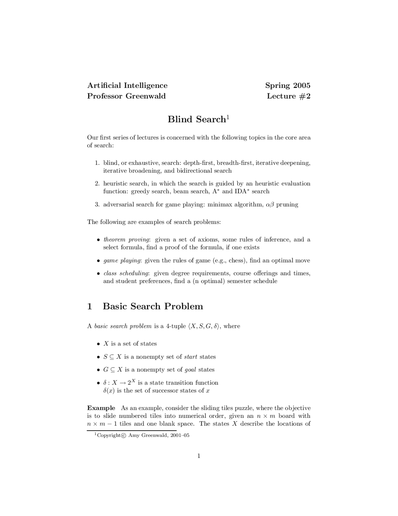 Notes On Blind Search Introduction To Artificial Intelligence Csci 1410 Docsity