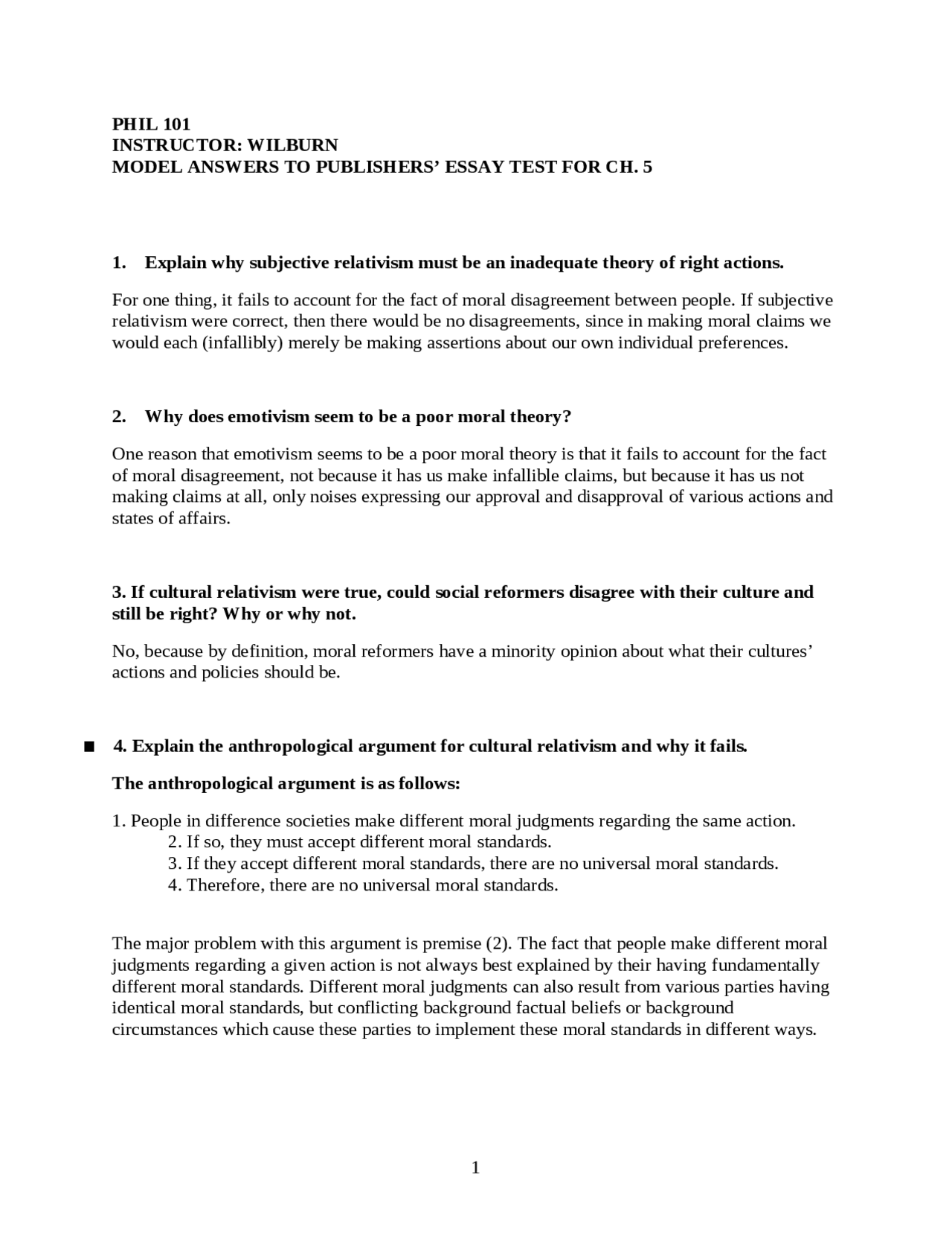 15 Solved Problems On Introduction To Philosophy Phil 101 Docsity