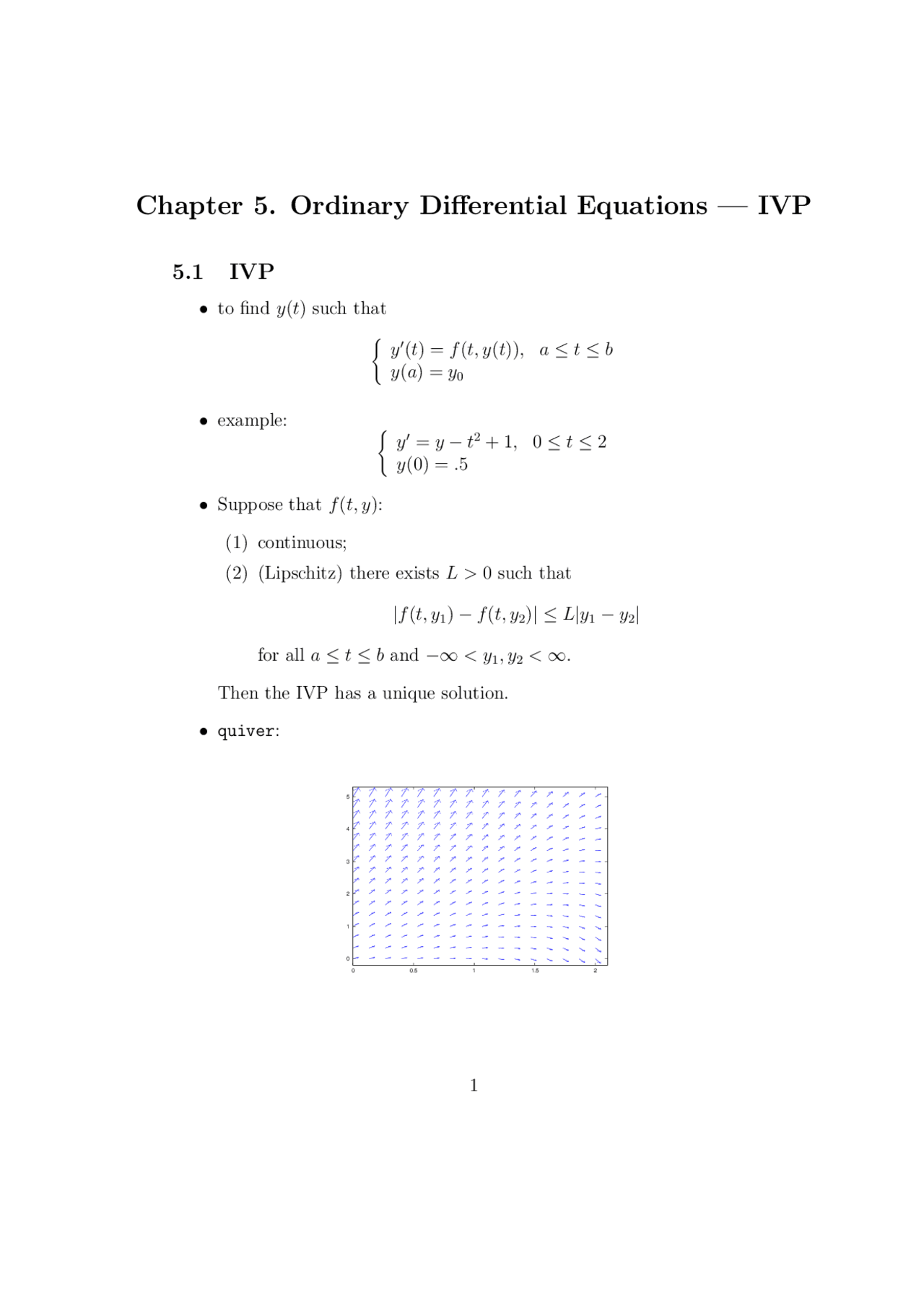 Ordinary Differential Equations Numerical Analysis Math 475a Docsity