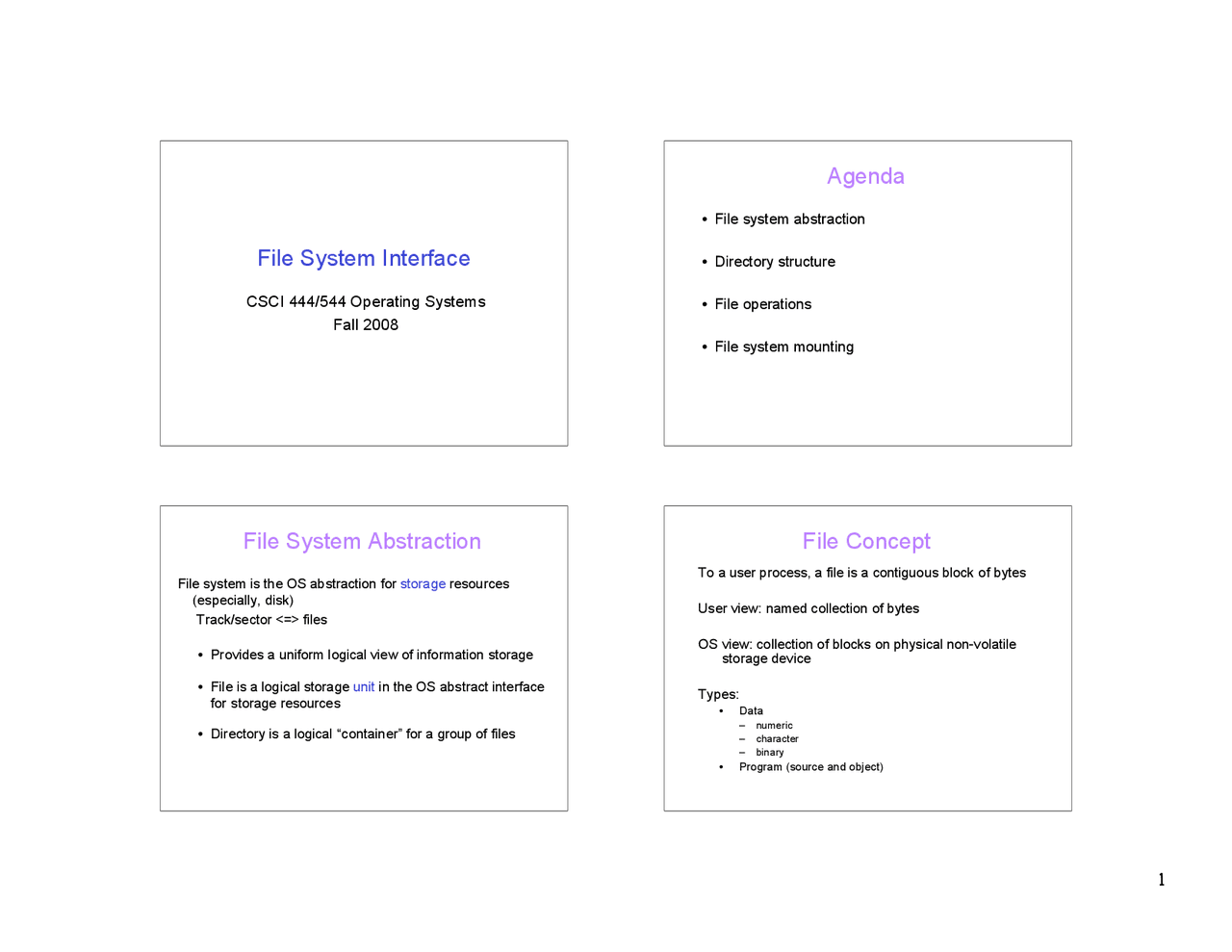 Lecture Slides On File System Interface Csci 444 Docsity 0498