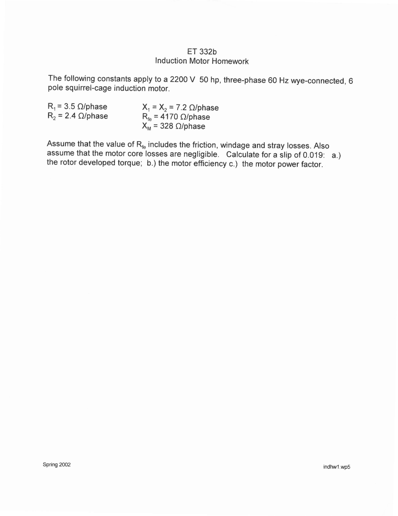 Problem Set For Electromagnetic Principles And Development Et 332b