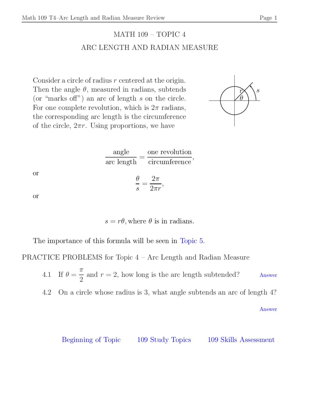 Trigonometry And Analytic Geometry Examination Math 109 Docsity