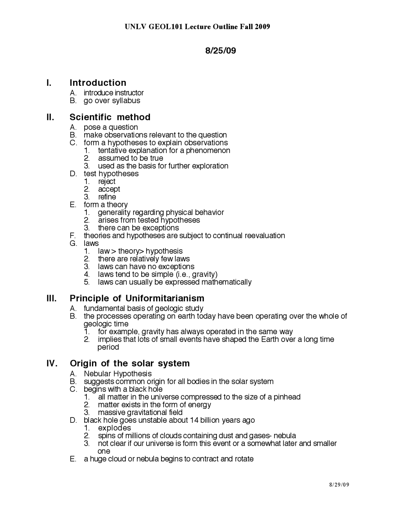 Exploring Planet Earth Lecture Outline Geol 101 Docsity