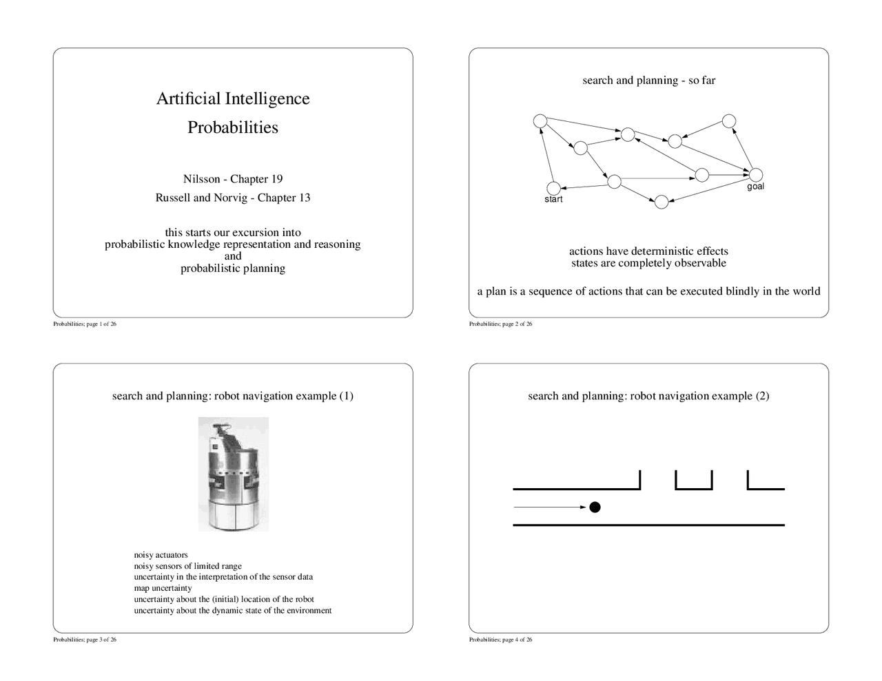 Artificial Intelligence Probabilities - Lecture Slides | CSCI 460 - Docsity