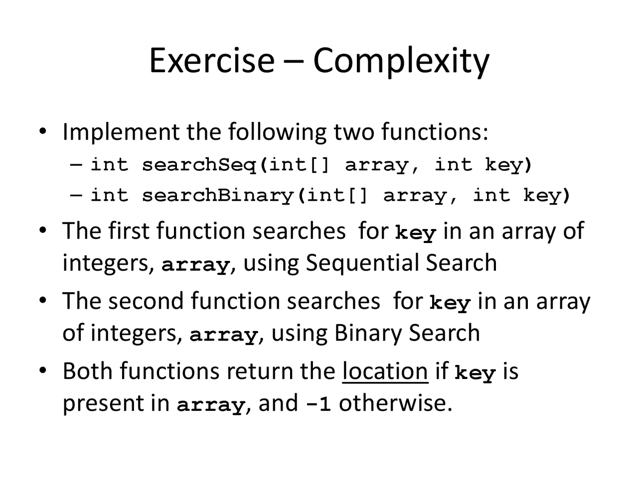 Complexity - Fund a Software Development I - Slides | CSE 1001 - Docsity