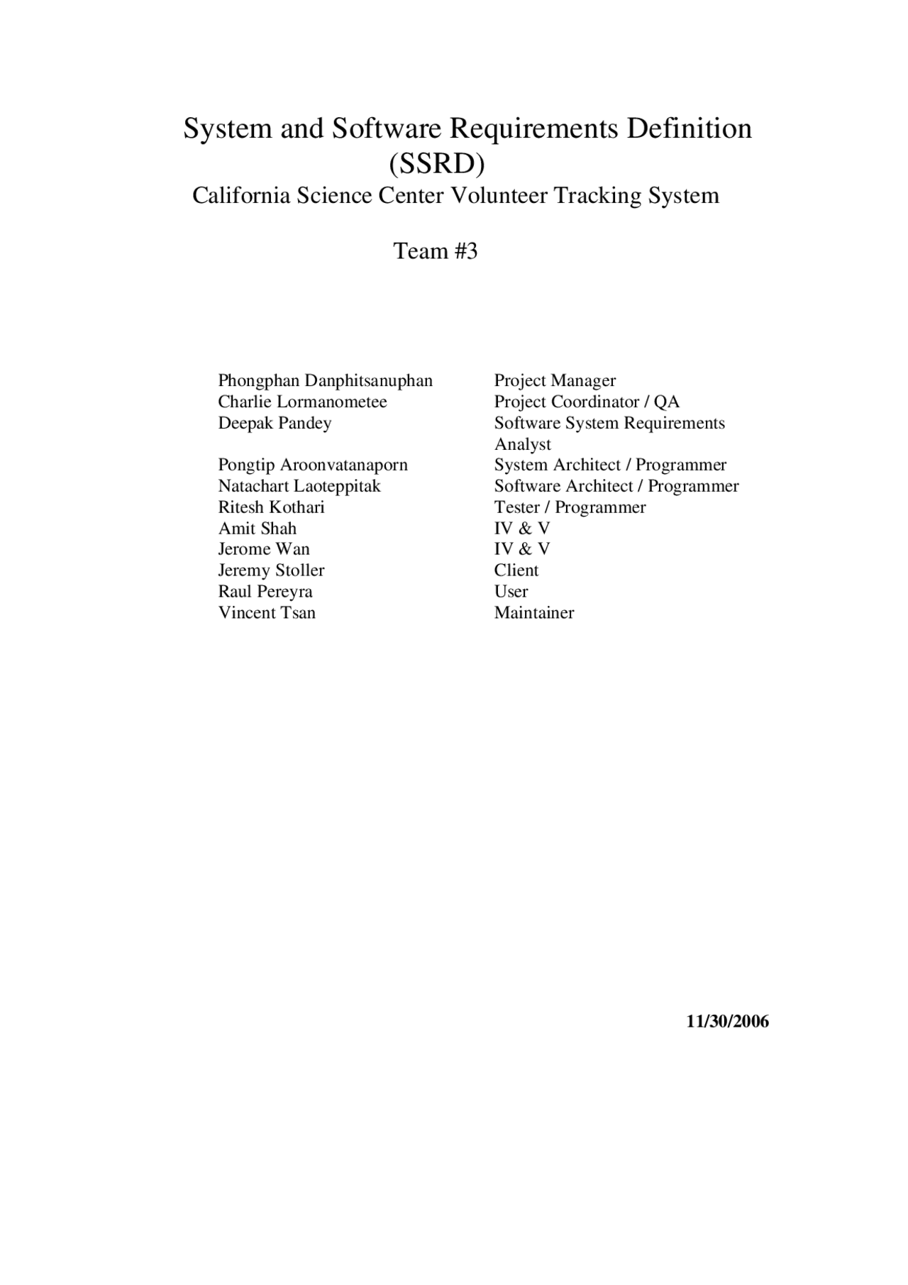 System And Software Requirements Definition Project Report Csci