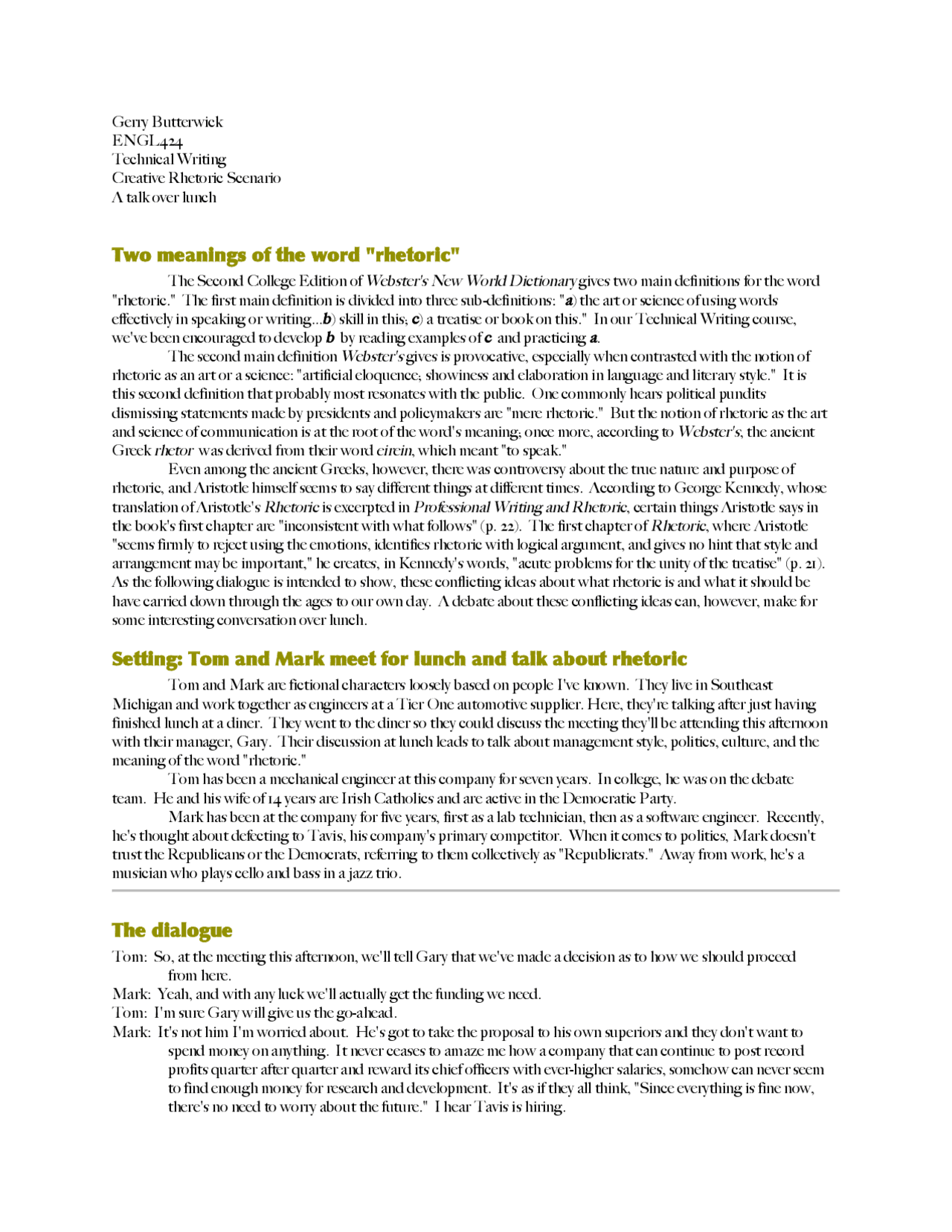 An Introduction to Technical Writing - Experiment | ENGL 424 - Docsity