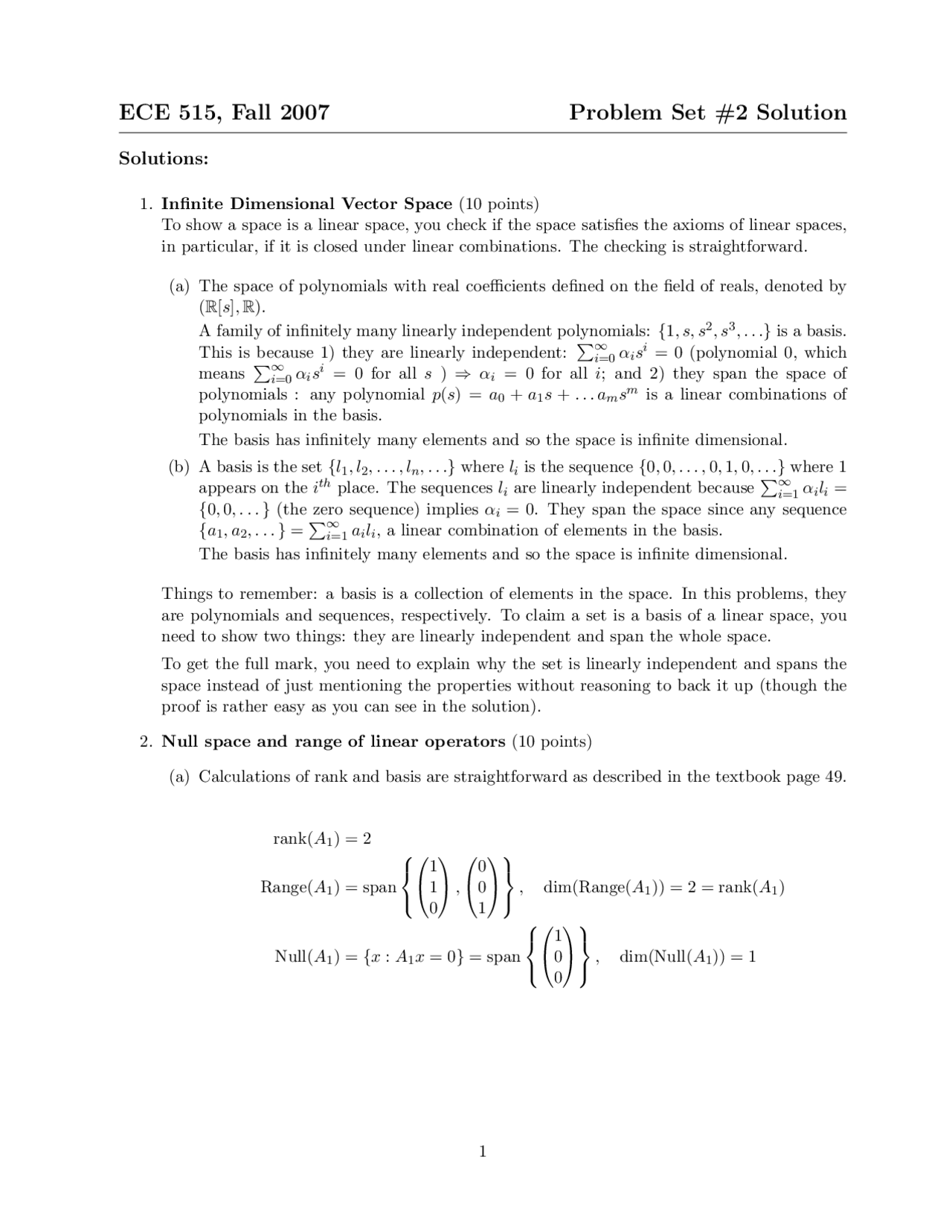 Problem Set 2 Solutions Control System Theory And Design Fall 2007