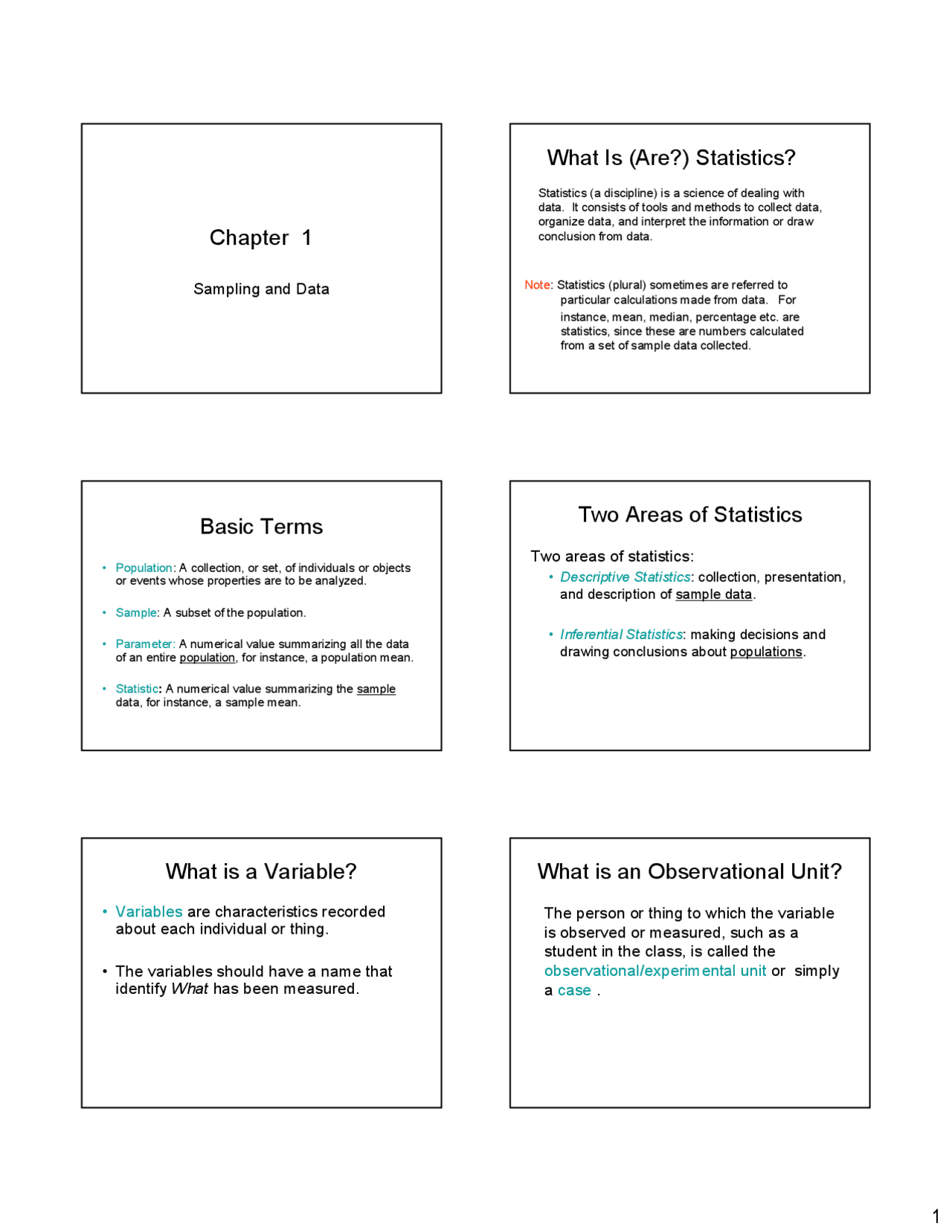 Sampling And Data Lecture Slides Math 170 Docsity