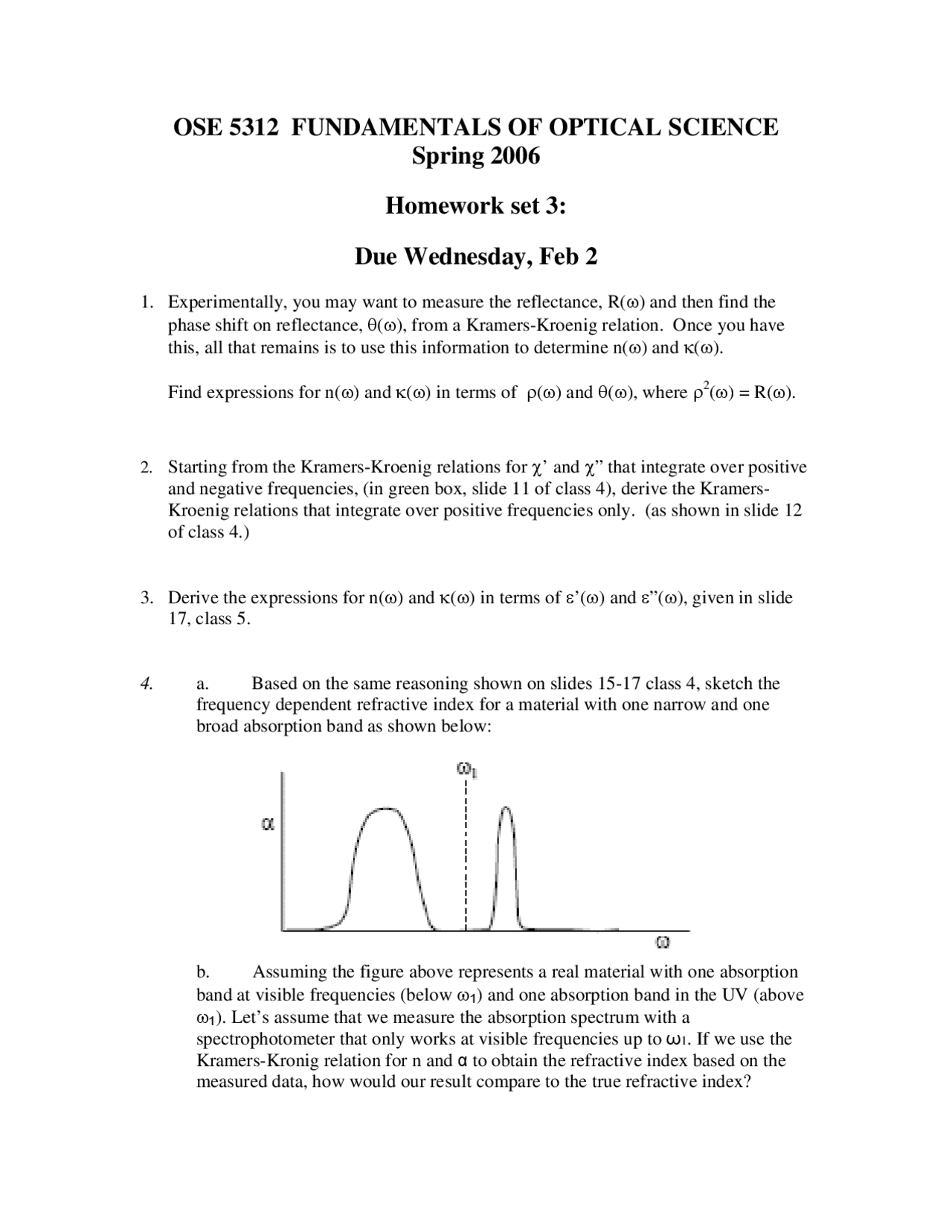 Homework Set 3 Light Matter Interaction Spring 2006 Ose 5312