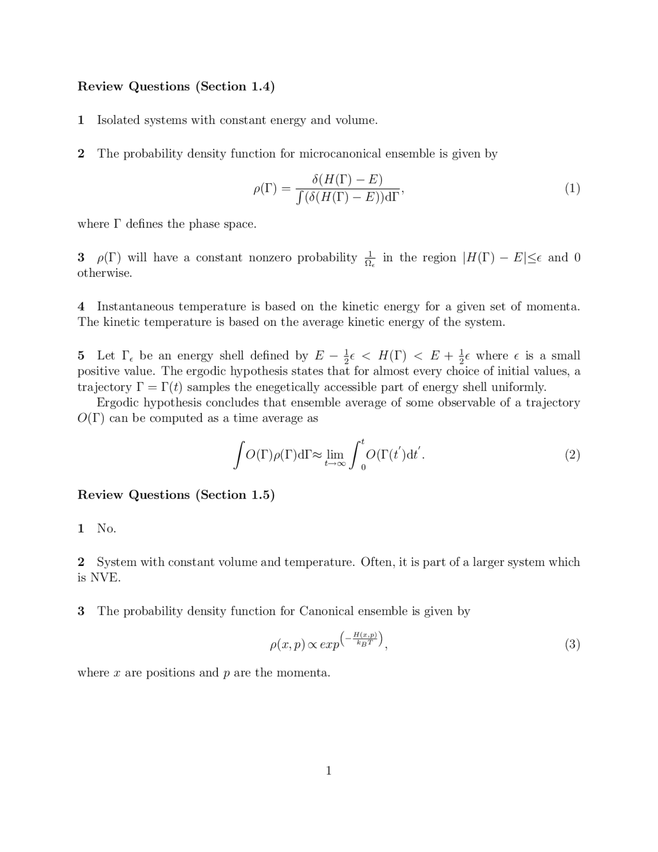 Solutions For Review Questions Computational Biophysics And Systems