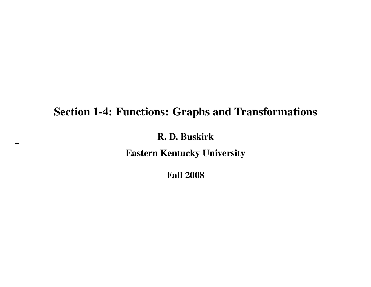 Functions Graphs And Transformations Lecture Notes Mat 107 Docsity