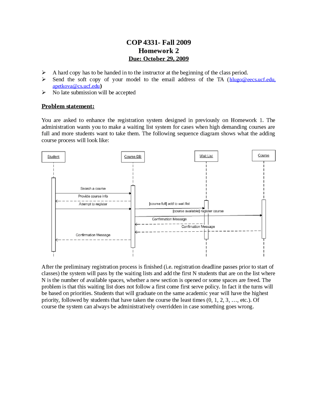 Homework 2 Processes For Object Oriented Software Development Cop