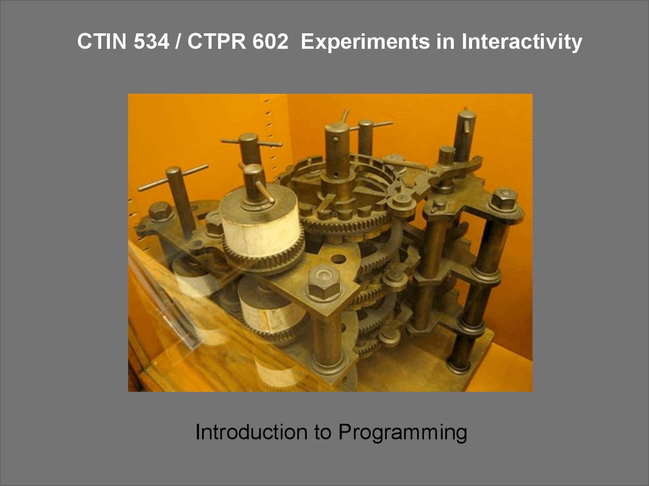 Introduction To Programming In Interactivity Ctin 534 Docsity