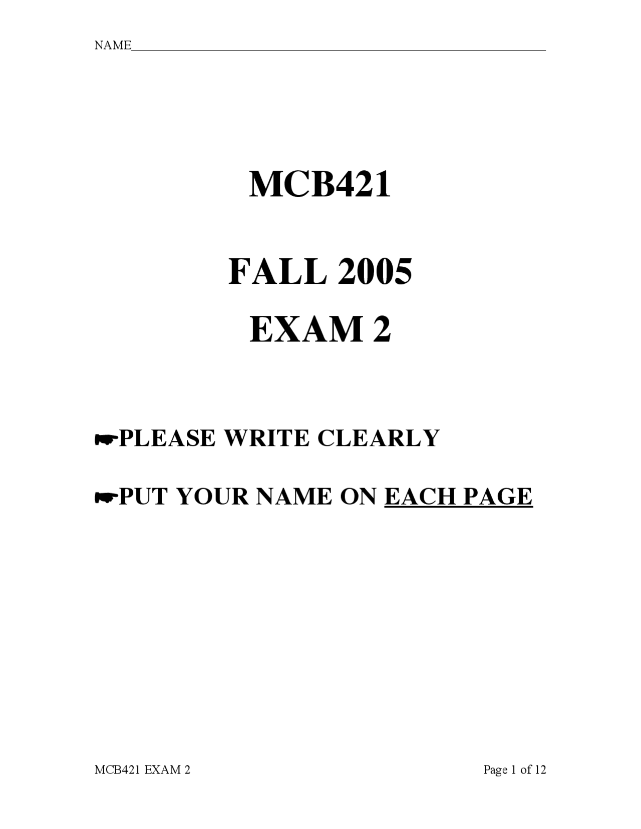 Past Examination 2 Problems Microbial Genetics Mcb 421 Docsity
