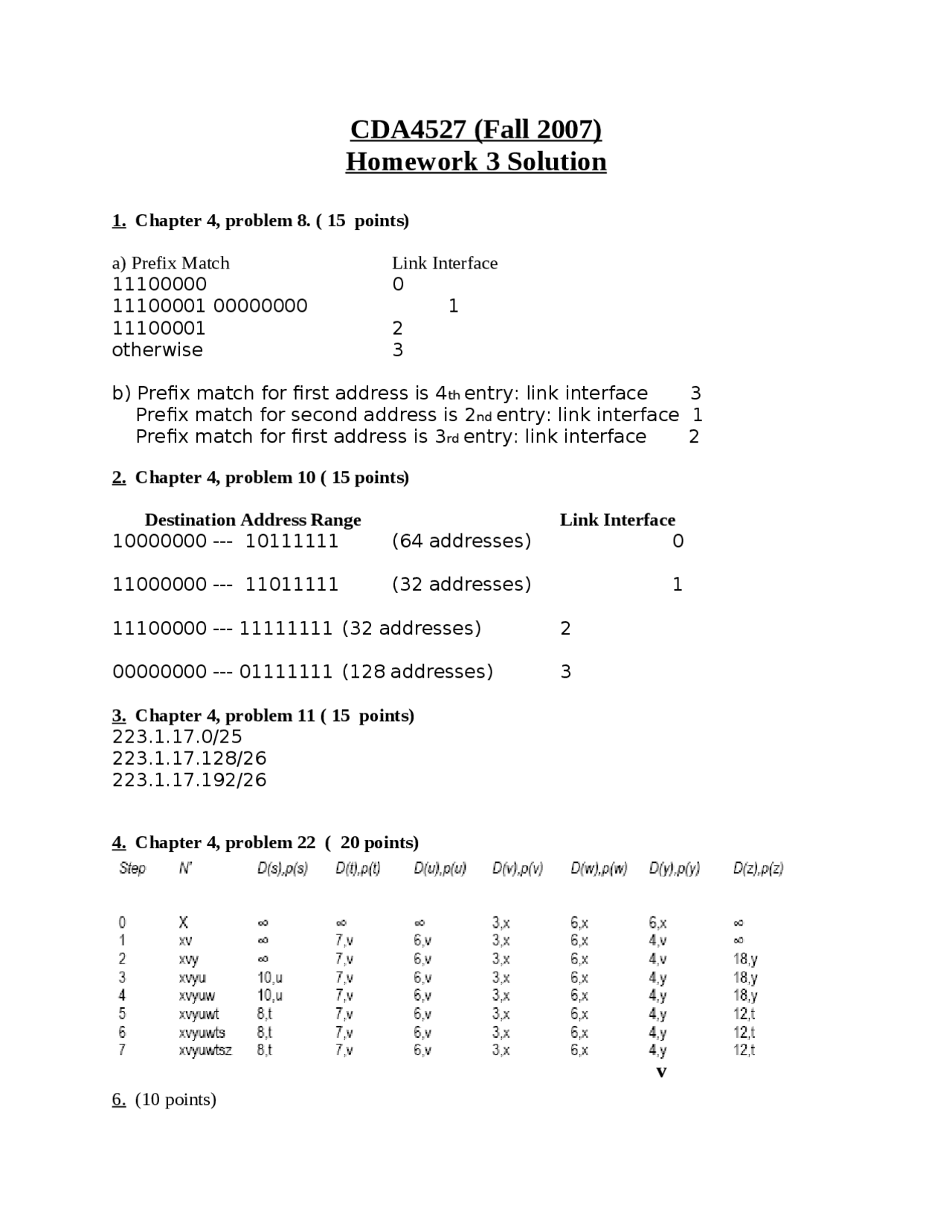 Homework 3 Solutions Analysis Computer Communication Networks Cda