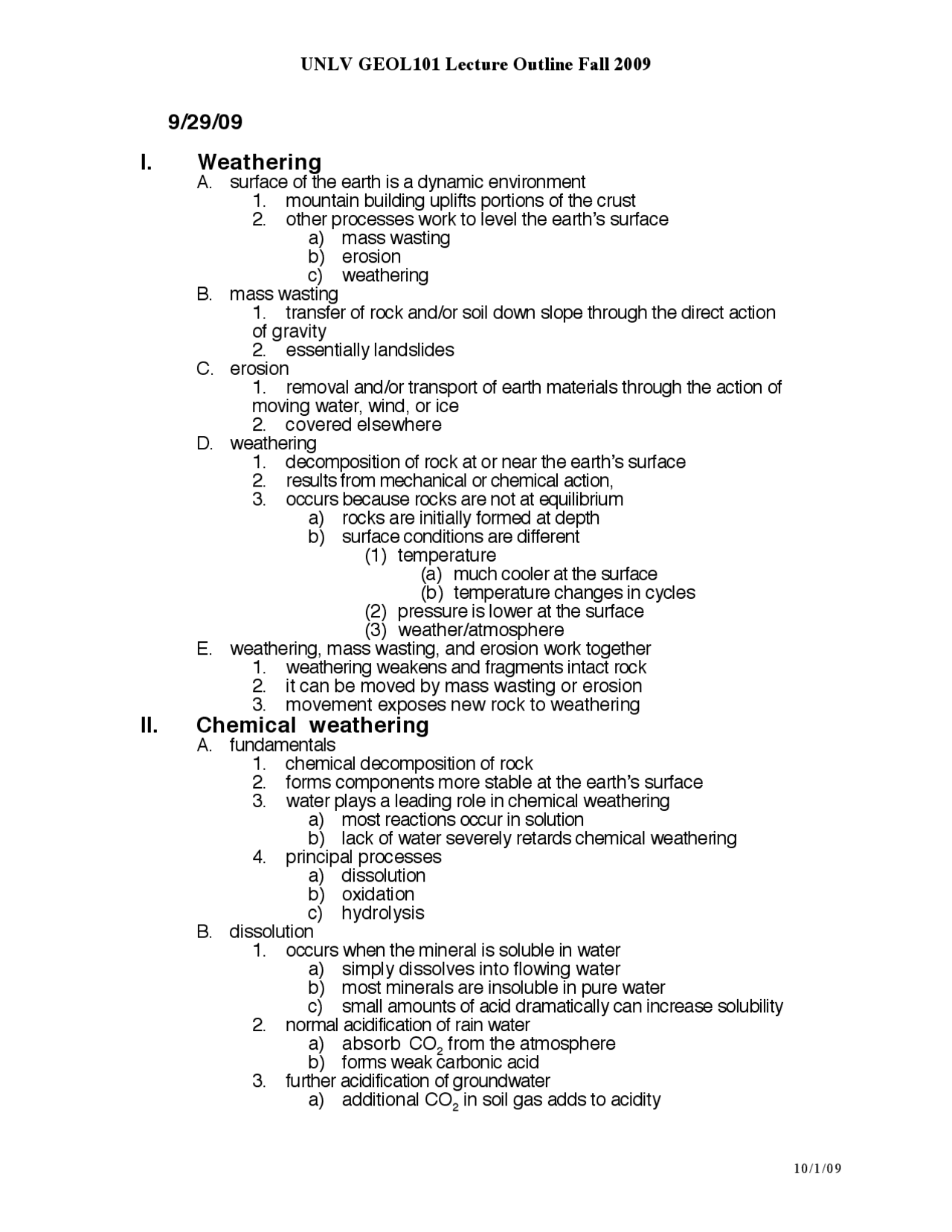 Lecture Notes On Weathering Exploring Planet Earth Geol 101 Docsity