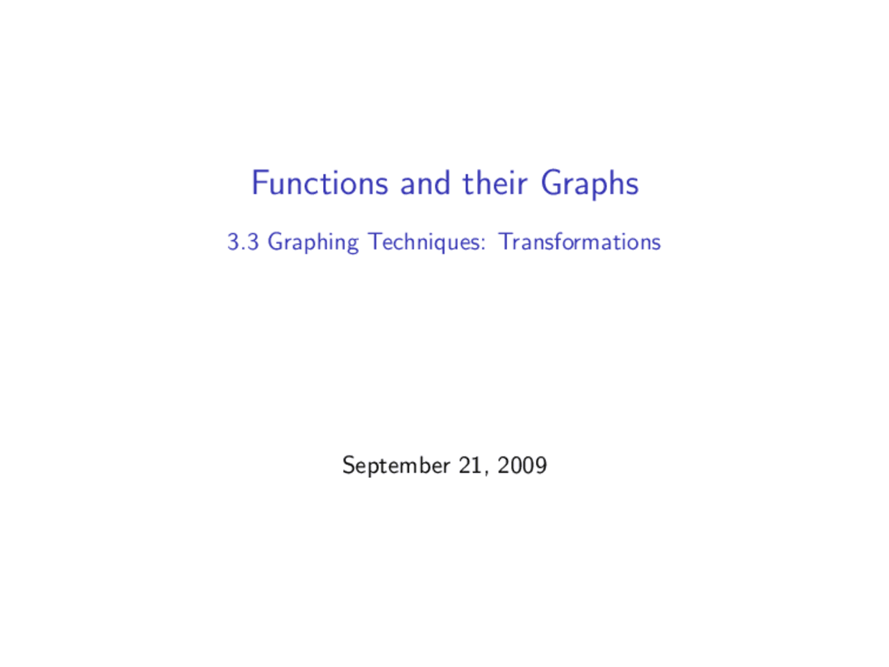 Function And Their Graphs Lecture Slides Mat 150 Docsity