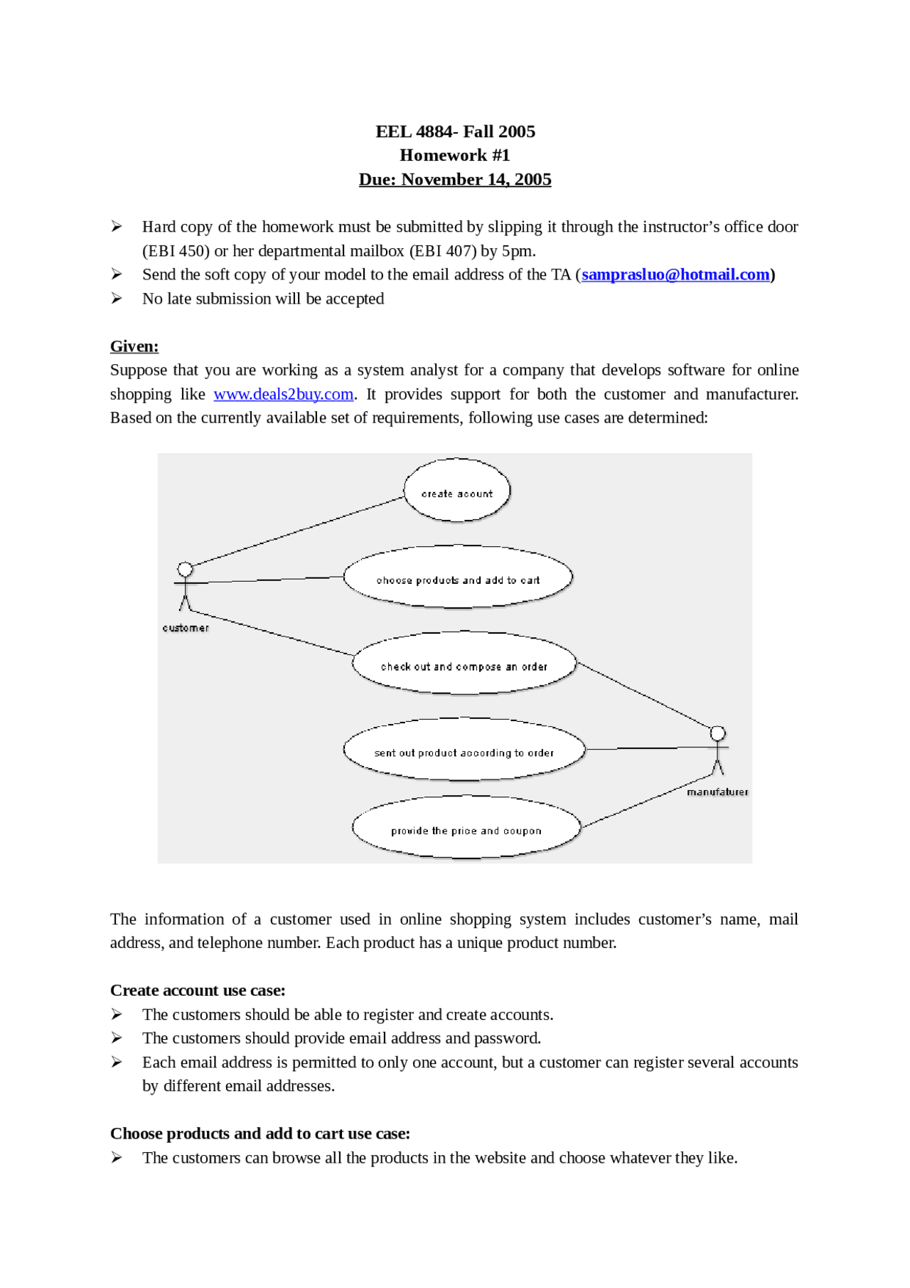 Homework 1 For Engineering Software Design Eel 4884 Docsity