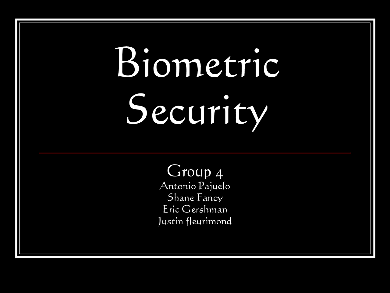 Lecture Slides On Biometric Security Information Theory Eel 3531