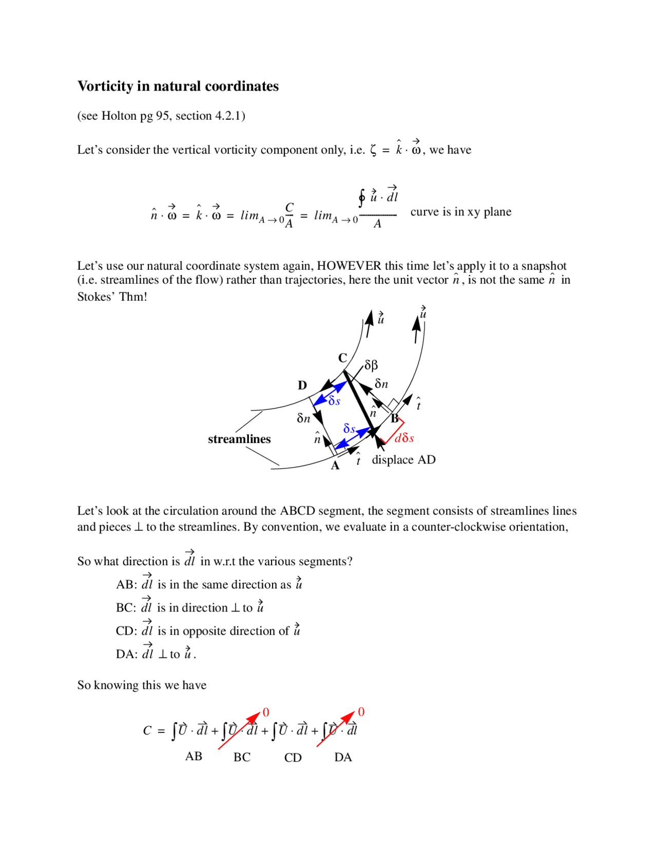 Vorticity In Natural Coordinates Atmospheric Dynamics 2 Handout