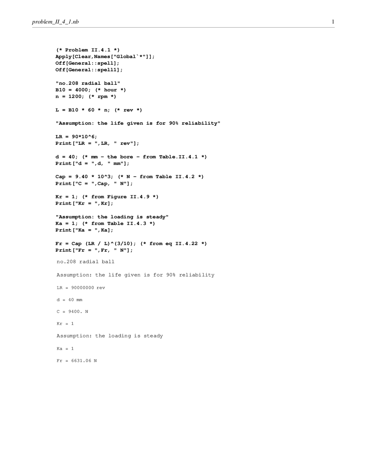 Problem-II-4-1.nb - Machine Design | MECH 3230 - Docsity
