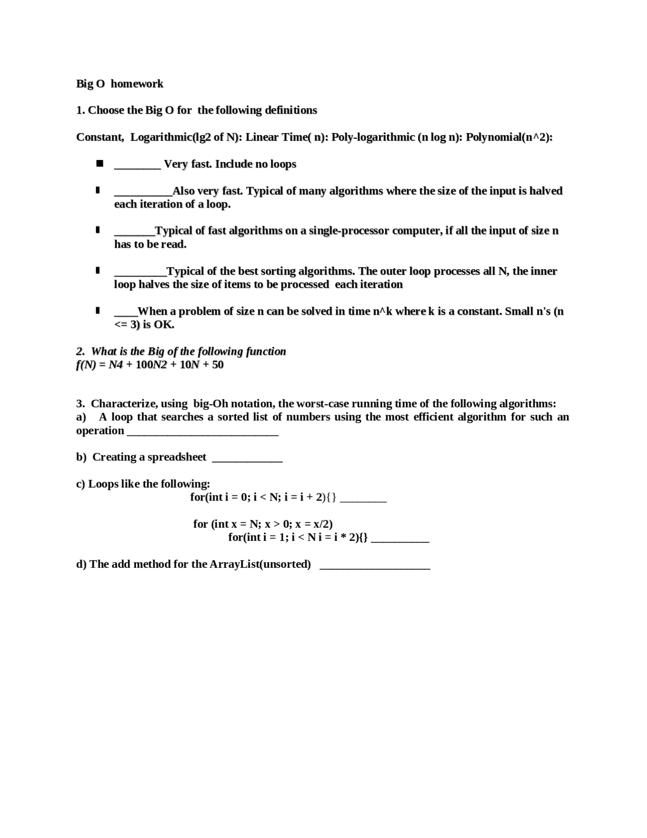 Found Of Algorithm And Data Structure Assignment 10 Problems Csc