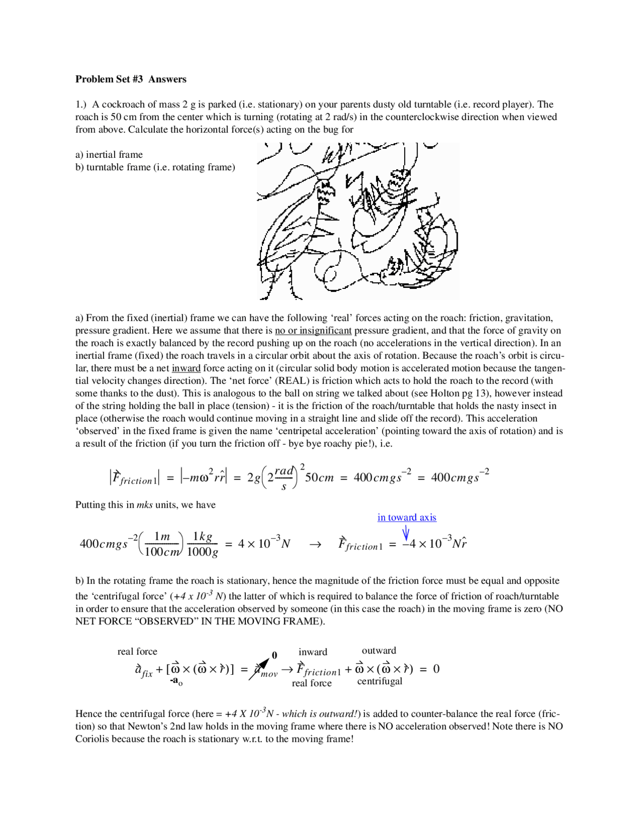 Problem Set Three Answers Atmospheric Dynamics 1 Met 4305 Docsity