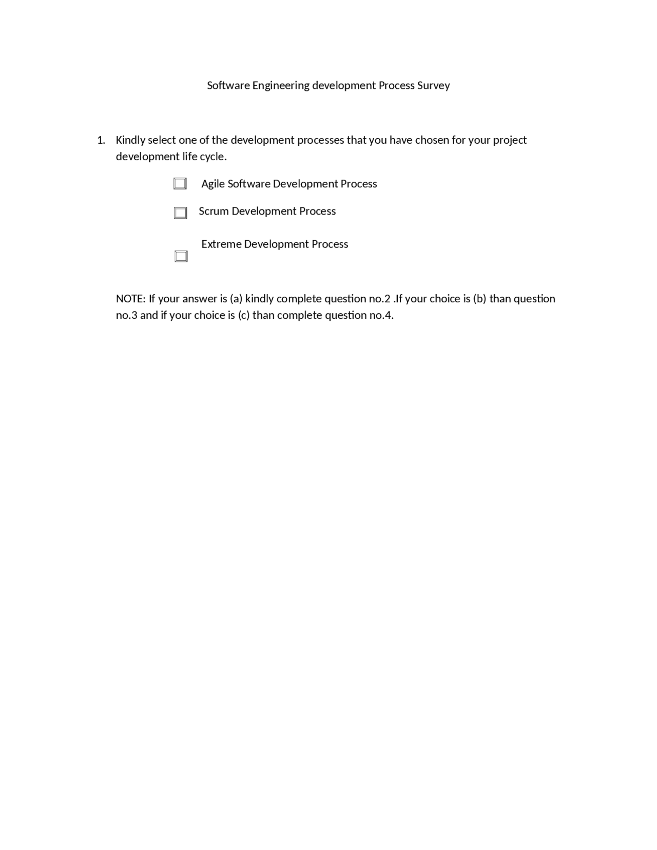 Software Engineering Development Process Survey Comp 6620 Docsity