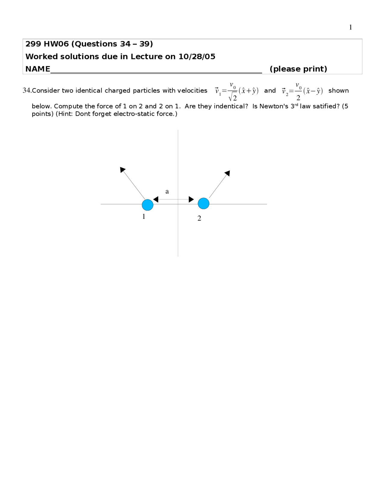 Homework 6 - Introduction to Electricity, Magnetism and Light | PHYS ...