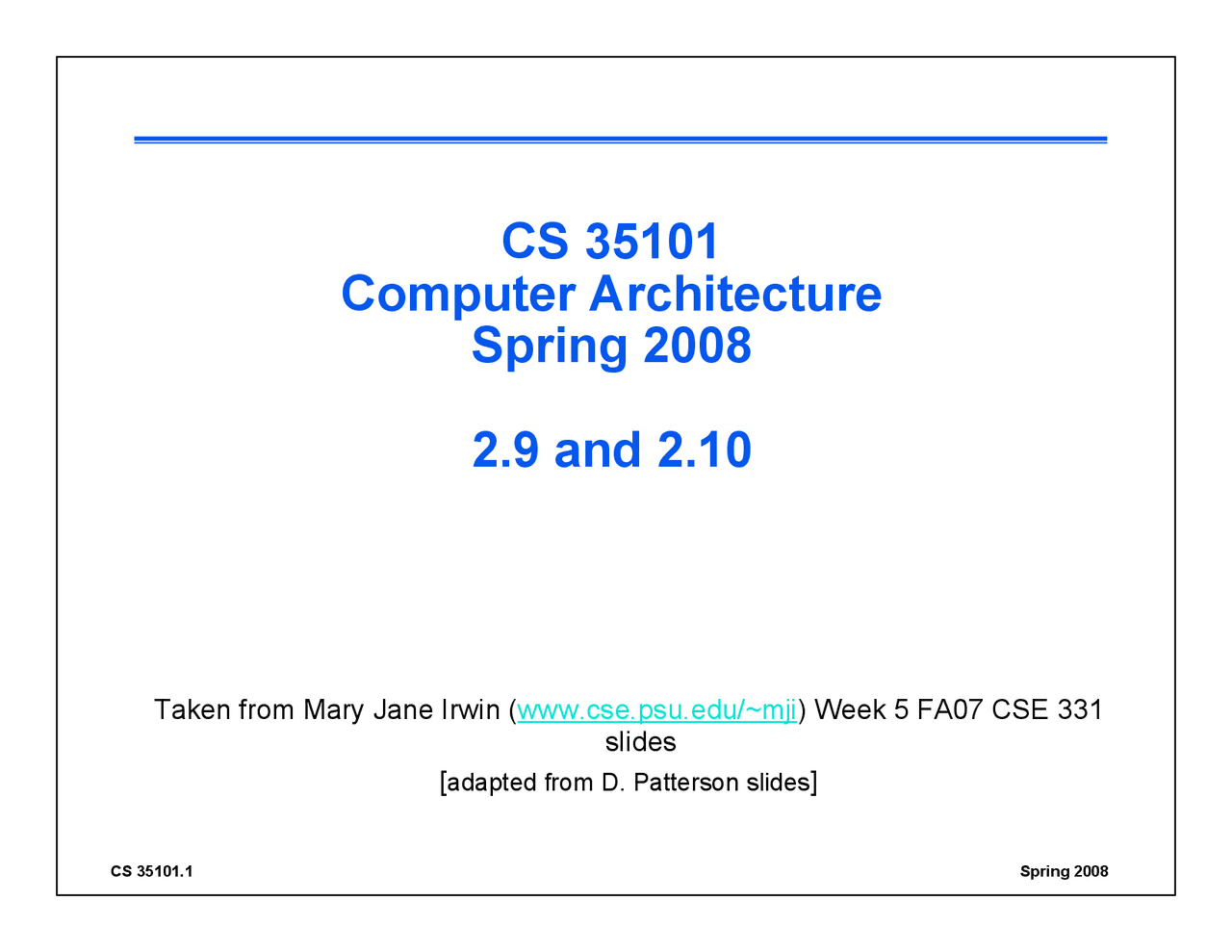Mips Operand And Instruction Addressing Modes Summary Lecture Slides Cs 35101 Docsity