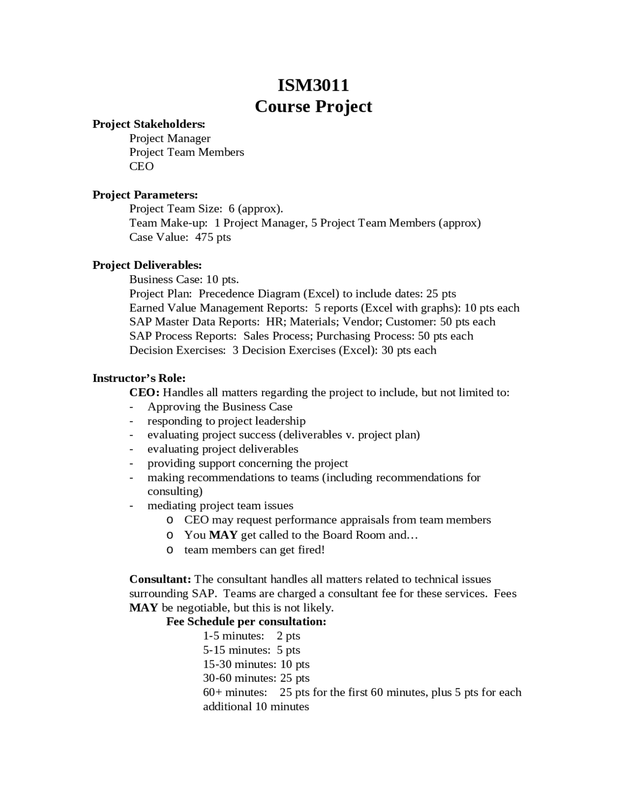 Course Project Essentials Of Management Information Systems Ism