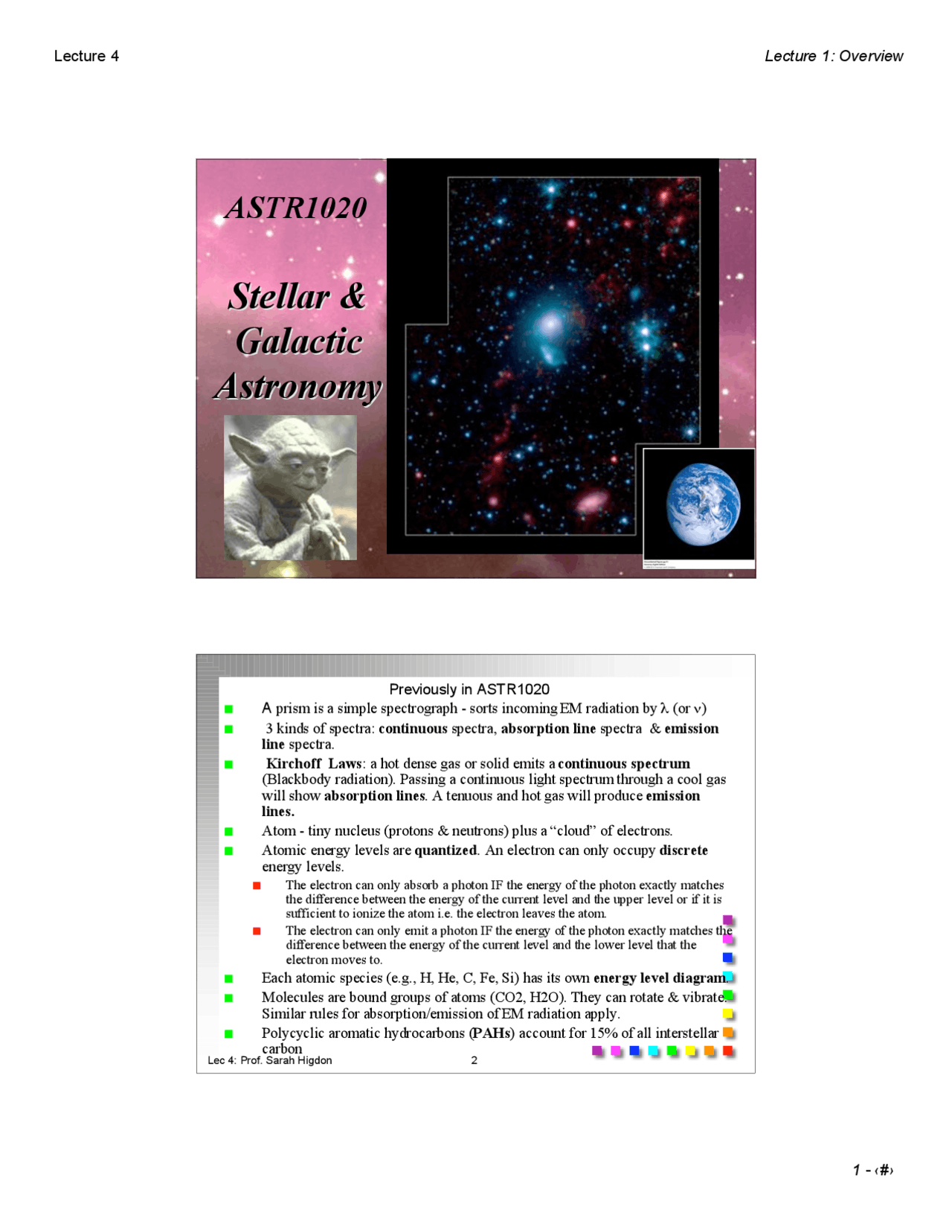 28 Lecture Slides Of Stellar And Galactic Astronomy Lecture Slides