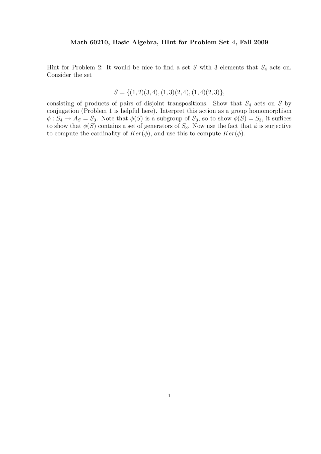 Problem Set 4 Questions With Solutions Basic Algebra I Math 60210
